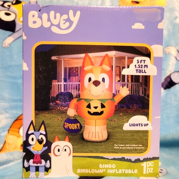 Holiday | Official Bluey Bingo Pumpkin Halloween Inflatable New 5 Ft ...